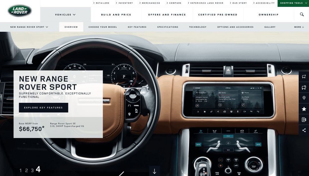 Land Rover's Clean Website Accentuates The Customer Journey | DesignRush