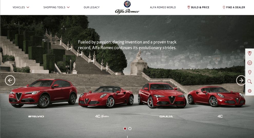 Alfa Romeo's Web Design Emphasizes A Luxurious Experience | DesignRush