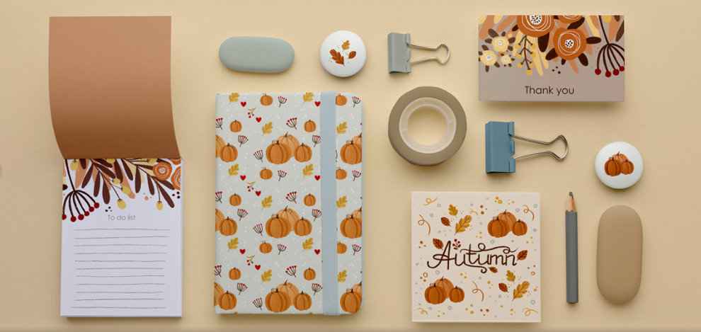 Autumn Pattern Notebook Design by Anna Starovoitova Illustrates The ...